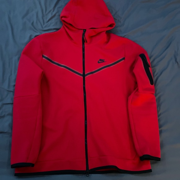 Nike | Jackets & Coats | Mens Red Nike Tech Fleece Jacket | Poshmark